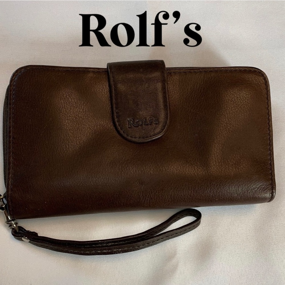 Vintage Rolf’s Soft, Brown Leather Wallet / Wristlet … - Gem